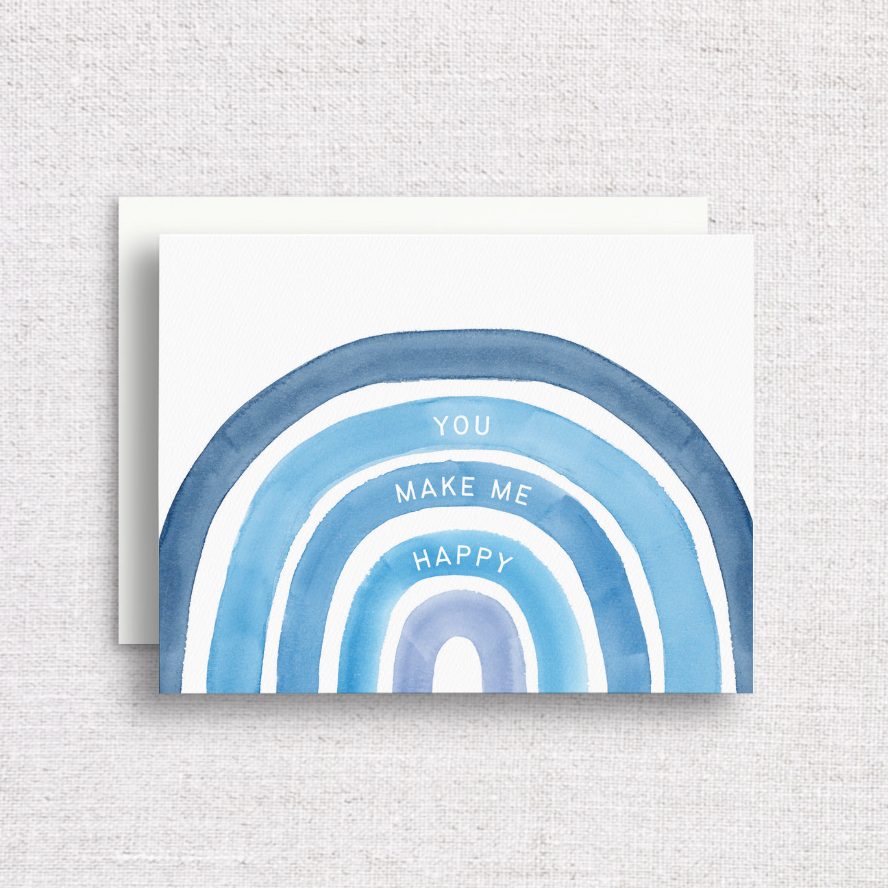 "You Make Me Happy" Blue Rainbow Greeting Card by Gert & Co